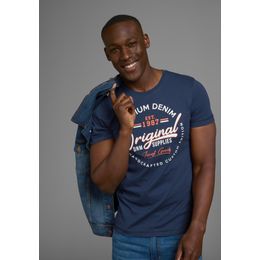 T-Shirt AJC, Herren, Gr. 4XL (68/70), blau (marine), Jersey, Obermaterial: 100% Baumwolle, bedruckt, unifarben, schmal, Rundhals, Shirts T-Shirt, kurz&auml;rmelig, schmal geschnitten, mit stylischem Druck