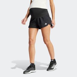 Shorts adidas Performance "PACER MATERNITY", Damen, Gr. XL, N-Gr, schwarz-weiß (schwarz, weiß), Obermaterial: 87% Polyester, 13% Elasthan, clean, Hosen, Trainingsshorts für Schwangere, locker geschnitten
