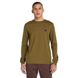 Langarmshirt Timberland "DUNSTAN RIVER Long Sleeve Tee", Herren, Gr. S, grün (schwarz olive), Jersey, Obermaterial: 100% Baumwolle, Rundhals, Shirts