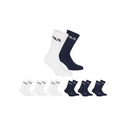 Tennissocken Fila "UNISEX CREW TENNIS FULL TERRY SOCKS", Herren, Gr. 35-38, blau (wei&szlig; navy), Baumwollmischung, unifarben, elastisch, Socken Tennissocken, Sportsocken, flache Zehennaht