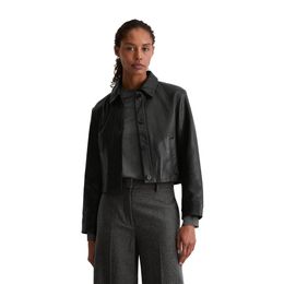 Marc O'Polo MARC O'POLO Damen Outdoorjacke "mit Shirt-Details"schwarz, Gr. 36, unifarben, Obermaterial: 100% Leder (Lamm); Futter: 100% Polyester, Jacken