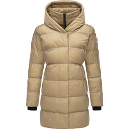 Kurzmantel Ragwear "Niara", Damen, Gr. 5XL (50), grau (taupe), Au&szlig;enmaterial: 100% Polyester; Innenfutter: 100% Polyester; Wattierung: 100% Polyester, gerade ca. Mitte Oberschenkel, &Auml;rmel ohne &Auml;rmelschlitz Rippstrickb&uuml;ndchen, M&auml;ntel Kurzmantel, stylischer, gesteppter Wintermantel mit gef&uuml;tterter Kapuze