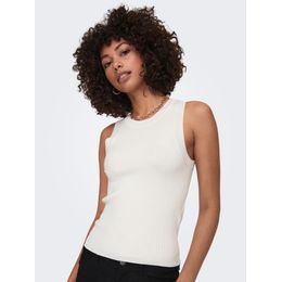 Jacqueline de Yong Stricktop JDY "JDYAYA TANK TOP KNT", Damen, Gr. XL, weiß (cloud dancer), Feinstrick, Obermaterial: 80% Viskose, 20% Nylon, unifarben, hüftlang, Rundhals, Tops