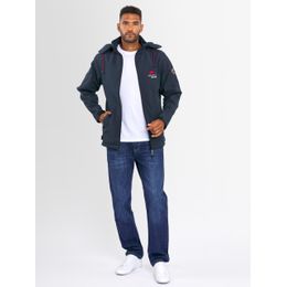 Softshelljacke Arctic Seven "ASAdventuraa", Herren, Gr. XL, blau (navy), Obermaterial: 96% Polyester, 4% Elasthan; Innenseite: 100% Polyester, Jacken Softshelljacke, sportliche Outdoorjacke mit abnehmbarer Kapuze