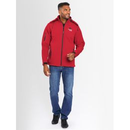 Softshelljacke Arctic Seven "ASAdventuraa", Herren, Gr. S, rot, Obermaterial: 96% Polyester, 4% Elasthan; Innenseite: 100% Polyester, Jacken, sportliche Outdoorjacke mit abnehmbarer Kapuze