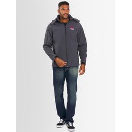 Softshelljacke Arctic Seven "ASAdventuraa", Herren, Gr. S, grau (dunkelgrau), Obermaterial: 96% Polyester, 4% Elasthan; Innenseite: 100% Polyester, Jacken Softshelljacke, sportliche Outdoorjacke mit abnehmbarer Kapuze