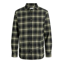 Jack & Jones Karohemd JACK & JONES JUNIOR "JJJOSHUA CHECK SHIRT LS JNR", Kinder, Gr. 176, N-Gr, schwarz, Web, Obermaterial: 60% Baumwolle, 40% Polyester, kariert, regular fit normal, Hemden