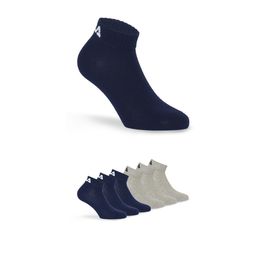 Kurzsocken Fila "UNISEX INVISIBLE PLAIN SOCKS", Herren, Gr. 35-38, blau (navy, grau), Baumwolle, Elasthan, Polyester, elastisch, Socken, Baumwollmischung, Rippenb&uuml;ndchen, flache Zehennaht