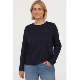 Véro Moda Langarmshirt VERO MODA "VMPAULINA LS T-SHIRT GA JRS NOOS", Damen, Gr. L, blau (night sky), Jersey, Obermaterial: 100% Baumwolle, unifarben, normal, Rundhals, Shirts