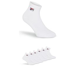 Kurzsocken Fila "UNISEX QUARTER PLAIN SOCKS", Herren, Gr. 39-42, weiß, Materialmix, unifarben, normal, Socken, mit Logo-Schriftzug