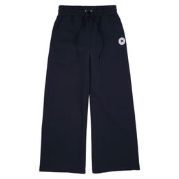Palazzohose Converse "WOMEN'S Converse KNIT WIDE LEG PANTS", Damen, Gr. L, N-Gr, schwarz (Converse schwarz), Obermaterial: 89% Baumwolle, 11% Polyester, unifarben, Hosen Palazzohose