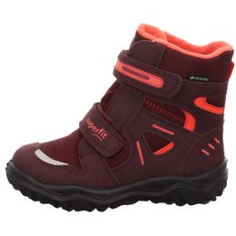 Klettboot Superfit "HUSKY WMS: mittel", Mädchen, Gr. 26, rot (bordeaux orange), Textil, Schuhe, Winterstiefel mit zwei Klettverschlüssen, Größenschablone zum Download