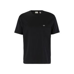 T-Shirt Gant "PRINTED ARCHIVE SHIELD TSHIRT", Herren, Gr. S, schwarz, Jersey, Obermaterial: 100% Baumwolle, Rundhals, Shirts
