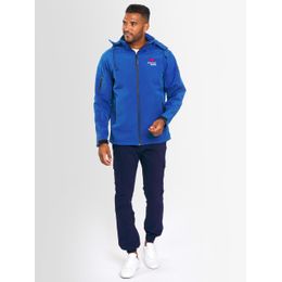 Softshelljacke Arctic Seven "ASAdventuraa", Herren, Gr. XL, blau, Obermaterial: 96% Polyester, 4% Elasthan; Innenseite: 100% Polyester, Jacken, sportliche Outdoorjacke mit abnehmbarer Kapuze