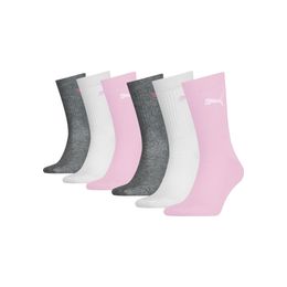 Socken Puma "Puma JUNIOR CREW SOCK 6P ECOM", Damen, Gr. 27-30, rosa (rose water), Baumwollmischung, normal, Socken, gepolsterte Sohle für zusätzlichen Komfort