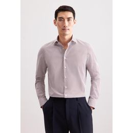 Businesshemd Seidensticker "Schwarze Rose", Herren, Gr. XL (44), normale &Auml;rmell&auml;ngen, bordaux, 100% Baumwolle, gestreift, slim fit, 2-Knopf-Manschette, Hemden, Slim 1/1 Kentkragen Gestreift