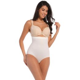 Shapingslip MAGIC BODYFASHION "Maxi Hi-Brief", Damen, Gr. 3XL, weiß (barista), Obermaterial: 54% Polyamid, 46% Elasthan, unifarben, eng, Unterhosen, Maximale Größe von S bis 4XL