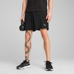 Trainingsshorts Puma "M TAD ESSENTIALS 7" WOVEN SHORT", Herren, Gr. L, N-Gr, schwarz (Puma schwarz), Obermaterial: 100% Polyester, regular fit normal, Hosen