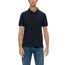 Poloshirt s.Oliver, Herren, Gr. XL, blau, Jersey, Obermaterial: 100% Baumwolle, unifarben, regular fit hüftlang, Rundhals, Rippbündchen, Shirts, mit Logostickerei