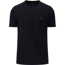 T-Shirt Fynch-Hatton "Fynch-Hatton Basic T-Shirt", Herren, Gr. S (48/50), schwarz, Jersey, Obermaterial: 100% Baumwolle, bestickt, unifarben, normal hüftbedeckend, Rundhals, Shirts, mit Rundhals und Logo-Stickerei