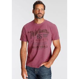 MAN'S WORLD T-Shirt MAN'S WORLD, Herren, Gr. M (48/50), lila (beere), Single Jersey, Obermaterial: 100% Baumwolle, bedruckt, normal, Rundhals, Shirts T-Shirt, Kurzarm, mit stylischem Print, Rundhalsausschnitt, aus Baumwolle