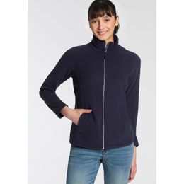 Fleecejacke CMP "WOMAN JACKET", Damen, Gr. 42, schwarz (schwarz blau), Fleece, Obermaterial: 100% Polyester, unifarben, normal, Jacken Fleecejacke, w&auml;rmend, &Uuml;bergangsjacke