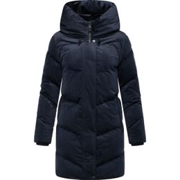 Kurzmantel Ragwear "Avelin Velvet YOUMODO", Damen, Gr. M (38), blau (navy), Obermaterial: 100% Polyester. Innenfutter: 100% Polyester. Wattierung: 100% Polyester, gerade ca. Mitte Oberschenkel, hoch geschlossener Ausschnitt, &Auml;rmel ohne &Auml;rmelschlitz elastischer Bund, M&auml;ntel Kurzmantel, Teddy-Mantel aus kuscheligem Samt-Material