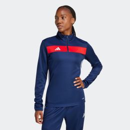 Trainingsshirt adidas Performance "TIRO ES TOP W", Damen, Gr. XL, blau (team navy blau, rot), Obermaterial: 100% Polyester, Shirts