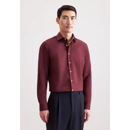 Businesshemd Seidensticker "Schwarze Rose", Herren, Gr. S (38), normale Ärmellängen, bordaux, 100% Baumwolle, unifarben, slim fit, 2-Knopf-Manschette, Hemden, Slim 1/1 Kentkragen Uni