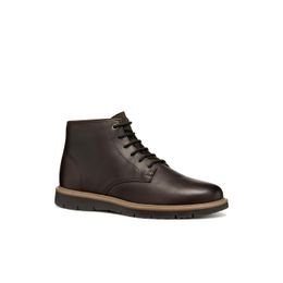 Winterboots Geox "U POVE", Herren, Gr. 44, dunkelbraun, Glattleder, Veloursleder, Schuhe Winterboots, Budapester, Businessschuh mit Warmfutter, Gr&ouml;&szlig;enschablone zum Download