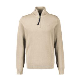 Troyer Lerros "Lerros Herren Stricktroyer in lebendiger Optik", Herren, Gr. 5XL, beige (tender beige melange), 100% Baumwolle, ohne Ausschnitt, Pullover