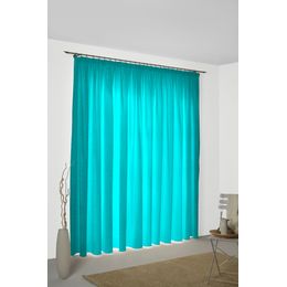 Vorhang WIRTH "Bachfeld" Gr. 5, blau (t&uuml;rkis), B:132cm H:255cm, Jacquard, Polyacryl, Gardinen, nach Ma&szlig;