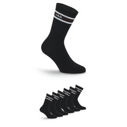 Socken Fila "UNISEX LIFESTYLE PLAIN SOCKS", Damen, Gr. 39-42, schwarz, Baumwollmischung, normal, Socken Socken, mit eingestricktem Logo