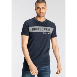 T-Shirt Bruno Banani, Herren, Gr. XL (56/58), blau (marine), Single Jersey, Obermaterial: 100% Baumwolle, bedruckt, schmal, Rundhals, Shirts T-Shirt, kurz&auml;rmelig, schmal geschnitten, Rundhalsausschnitt