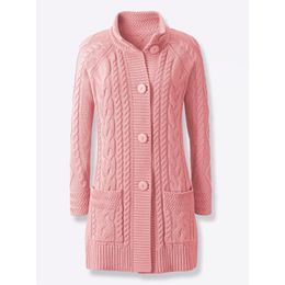 WITT Damen Longstrickjacke mit Einstrickmuster, hortensie, Gr&ouml;&szlig;e 52