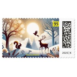 Weihnachtsbriefmarke: Winterlandschaft, Briefmarke zu 0,95 &euro;, 10er-Bogen