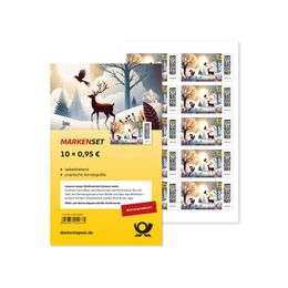 Weihnachtsbriefmarke 2025: Winterlandschaft, Briefmarke zu 0,95 &euro;, 10er-Markenset selbstklebend