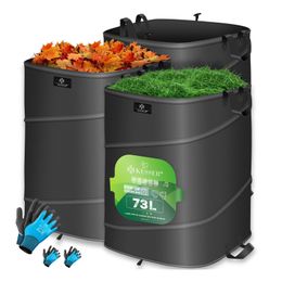 Kesser&reg; Pop-Up-Gartensack Laubsack Gartenabfallsack inkl. Handschuhe Selbststehend mit Griffen Stabil Robust & Faltbar Laubs&auml;cke Rasenschnitt Gartens&auml;cke f&uuml;r Gartenabf&auml;lle Gr&uuml;nschnitt