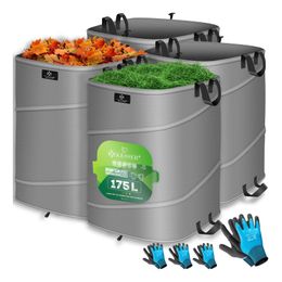 Kesser&reg; Pop-Up-Gartensack Laubsack Gartenabfallsack inkl. Handschuhe Selbststehend mit Griffen Stabil Robust & Faltbar Laubs&auml;cke Rasenschnitt Gartens&auml;cke f&uuml;r Gartenabf&auml;lle Gr&uuml;nschnitt