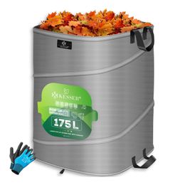 Kesser&reg; Pop-Up-Gartensack Laubsack Gartenabfallsack inkl. Handschuhe Selbststehend mit Griffen Stabil Robust & Faltbar Laubs&auml;cke Rasenschnitt Gartens&auml;cke f&uuml;r Gartenabf&auml;lle Gr&uuml;nschnitt