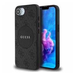 Guess Apple iPhone 16e Circle Classic Logo MagSafe Hülle Case Schwarz