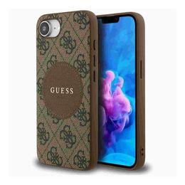 Guess Apple iPhone 16e Circle Classic Logo MagSafe Hülle Case Braun
