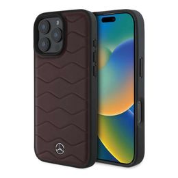Mercedes Apple iPhone 16 Pro Max Hardcase Schutzhülle Waves Leather