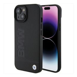 BMW Apple iPhone 15 Schutzhülle Case Cover Leather Hot Stamp Schwarz