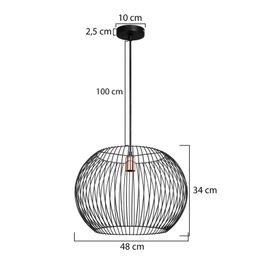 Hängeleuchte Cordano, schwarz, Ø 48 cm, Metall
