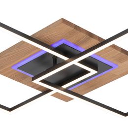 Elobra LED-Deckenleuchte Panama M Plus, eiche/schwarz, L&auml;nge 61 cm