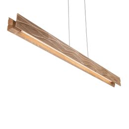 Elobra LED-Hängeleuchte Atacama, eiche/schwarz, Holz, Länge 116 cm