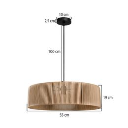 H&auml;ngeleuchte Roya Cylinder, &Oslash; 55 cm, beige, Papier