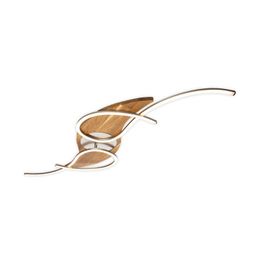 Elobra LED-Deckenleuchte Panama curved, eiche/nickel, L&auml;nge 128 cm