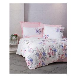 Elizabed Renforcé-Bettwäsche-Set in Weiß/ Rosa - 65% | Größe 155x220 cm | Bettwaesche-bettwaren